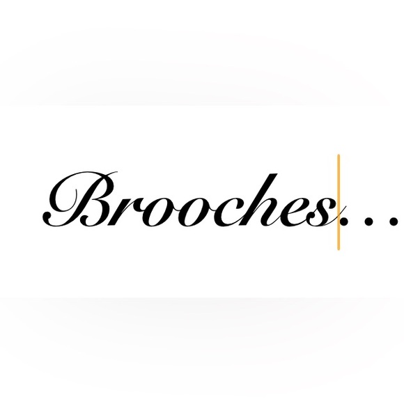 Jewelry | Brooches Black Script Logo | Poshmark